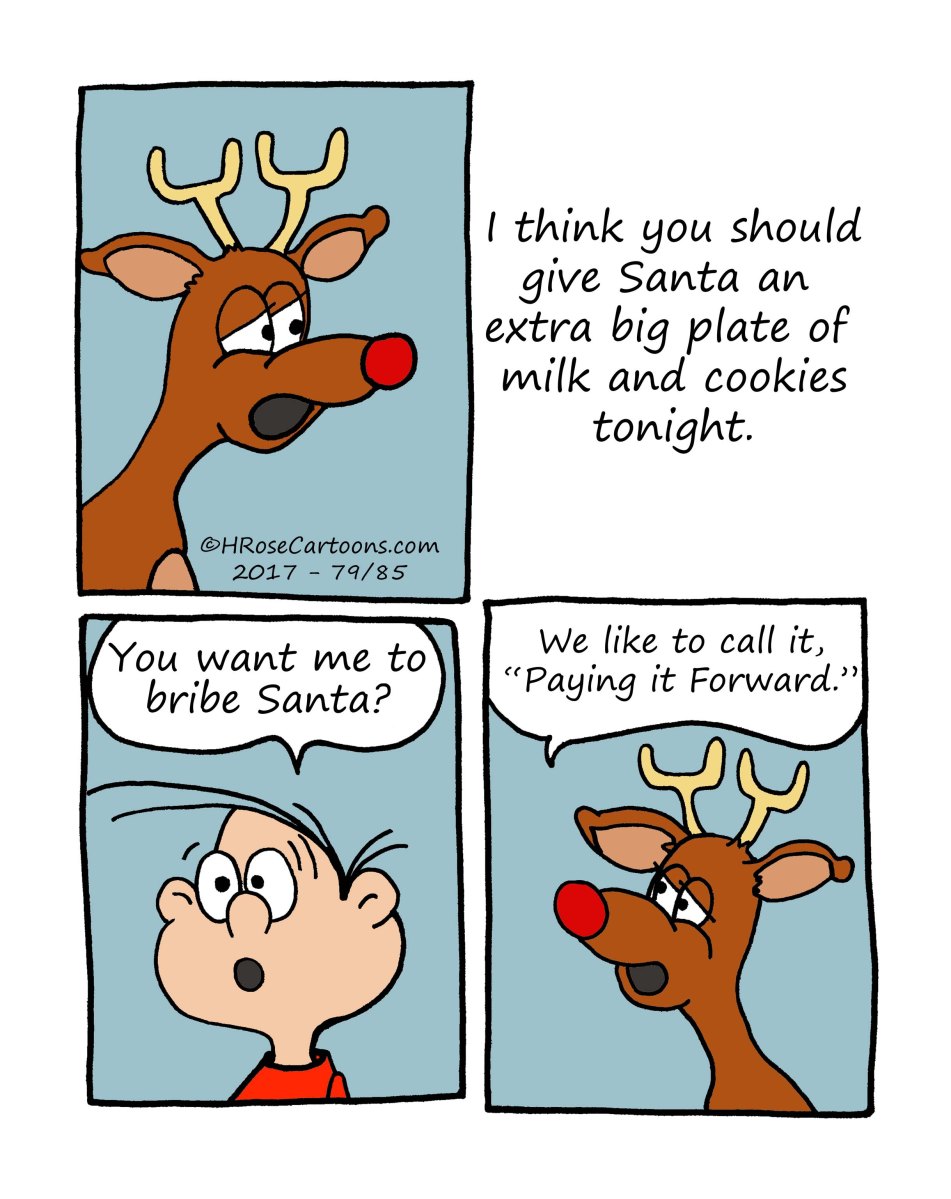 Who is Bribing Santa Tonight? – H. Rose Cartoons